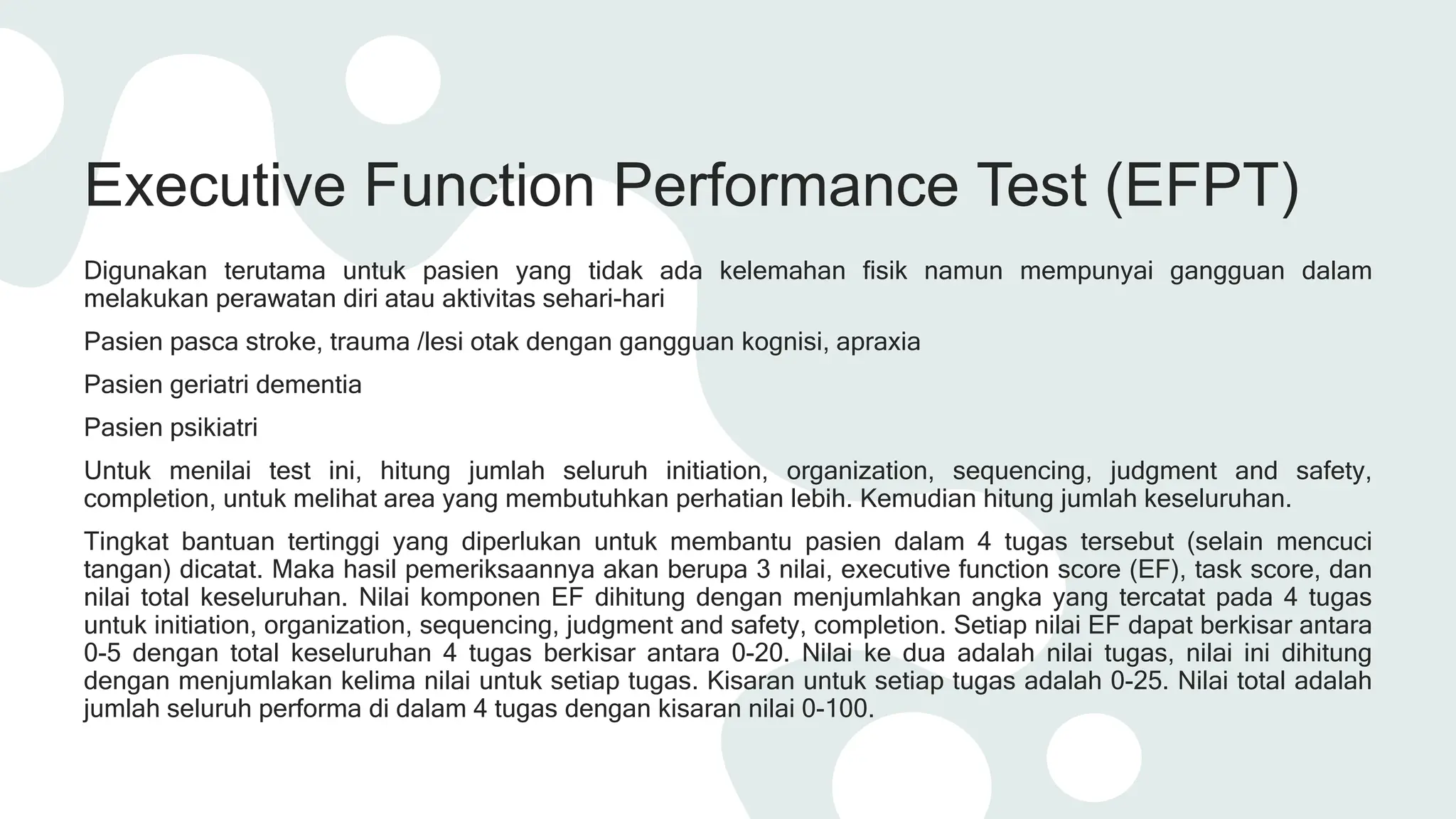 Modul Fungsi Eksekutif, pengertian, pemeriksaan | PPTX