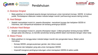Modul GEDSI dalam kaitannya dengan pengarusutamaan gender di lingkungan ...