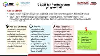 Modul GEDSI dalam kaitannya dengan pengarusutamaan gender di lingkungan ...