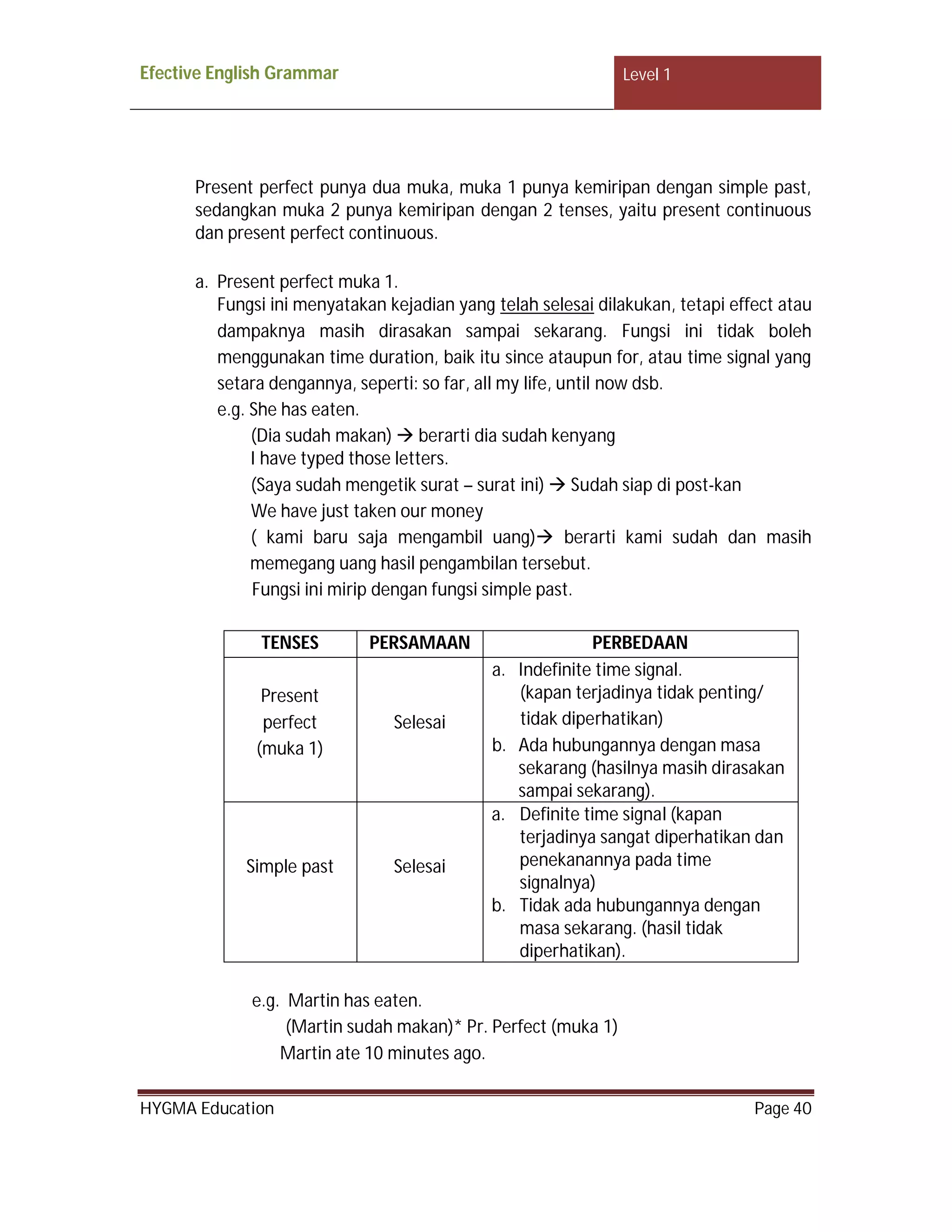 Modul grammar level 1 | PDF