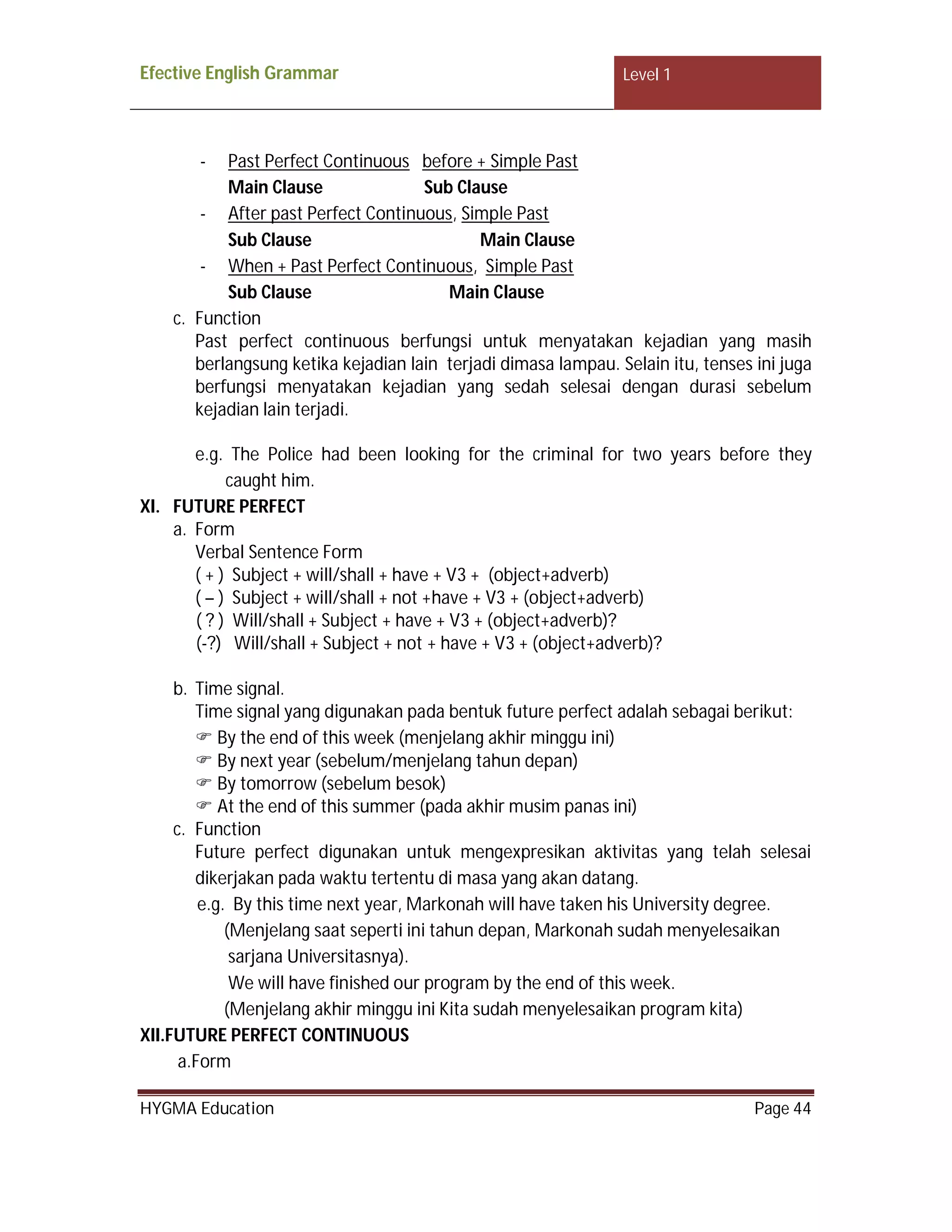 Modul grammar level 1 | PDF