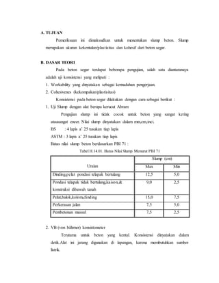 laporan uji slump beton | DOCX