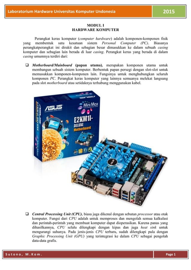 Modul hardware komputer | PDF