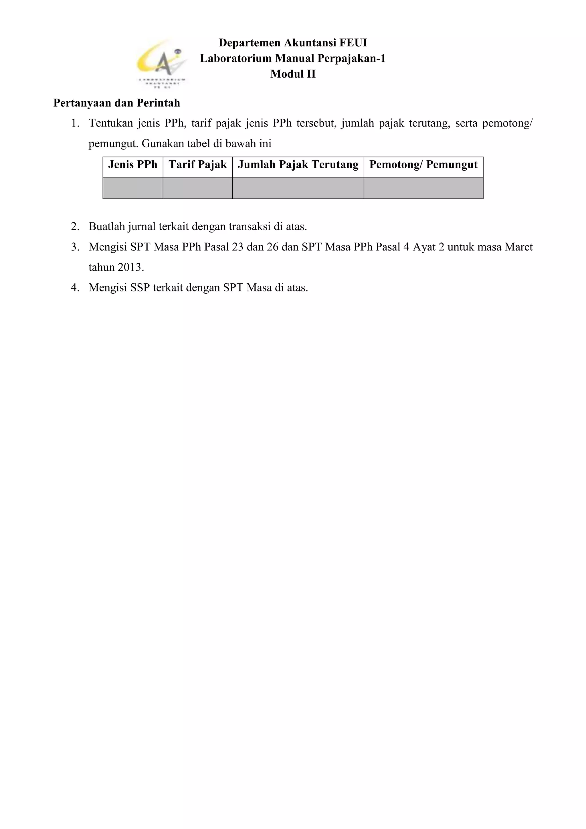 Tax Modul ii - FEUI | PDF