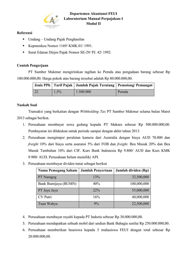 Tax Modul ii - FEUI | PDF