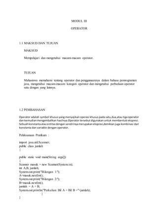 Modul iii dan iv algo | DOCX