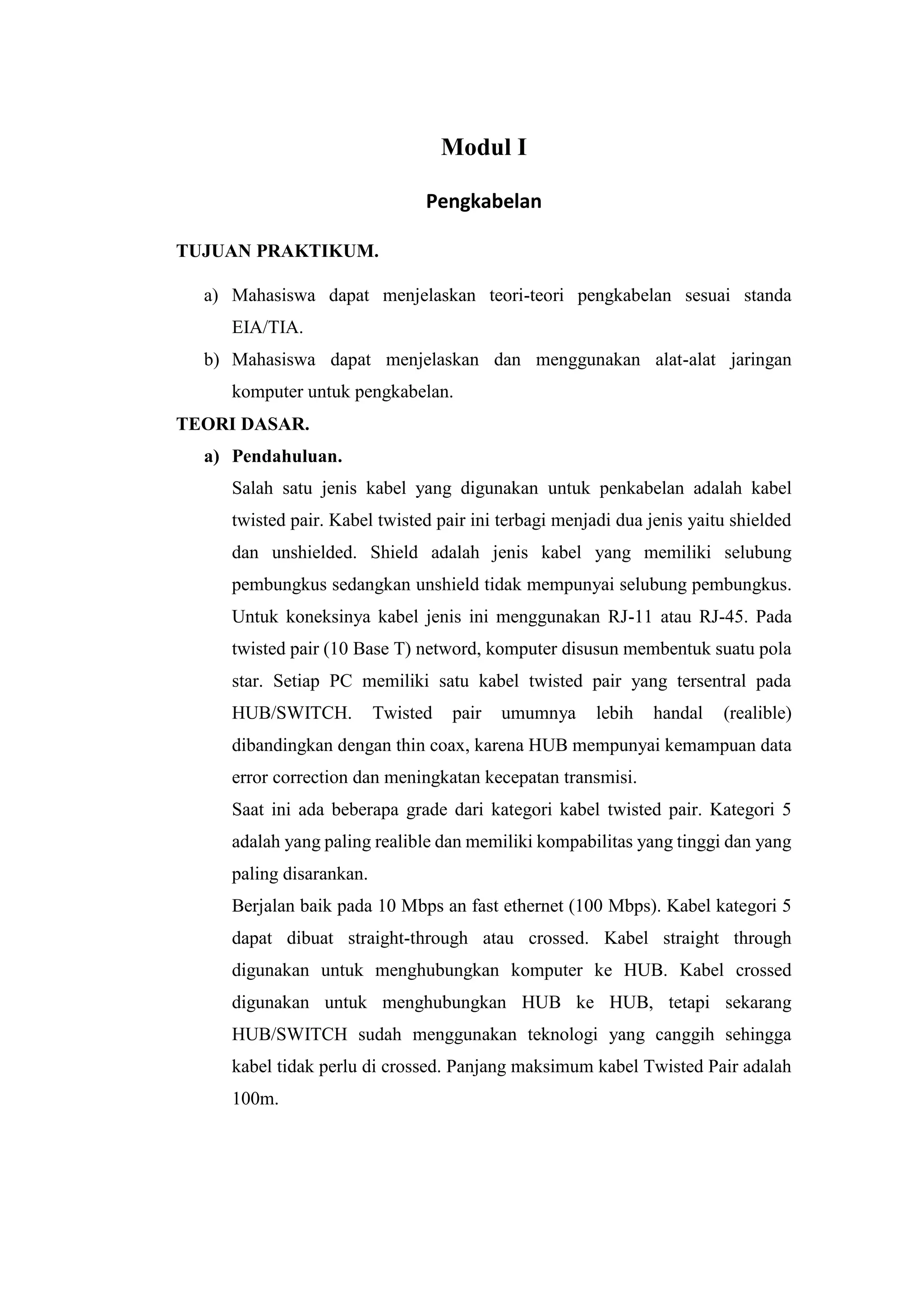 Jaringan Komputer - Pengkabelan | PDF