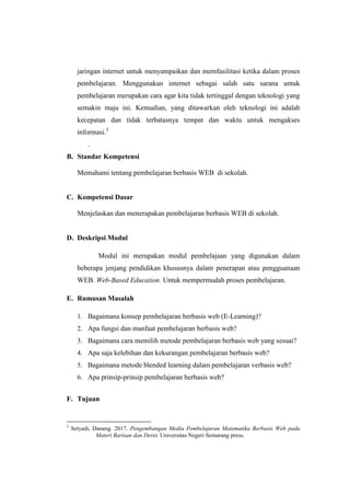 Modul Media pembelajaran berbasis WEB | PDF