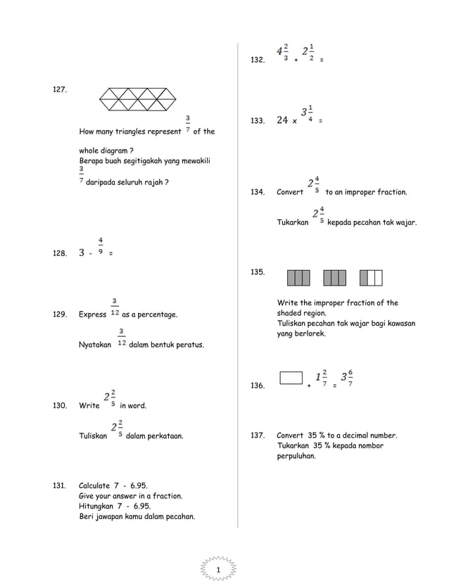 Modul intensif 2013 matematik tahun 6 | PDF