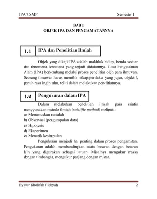 Modul ipa 7 smp semester 1 | PDF