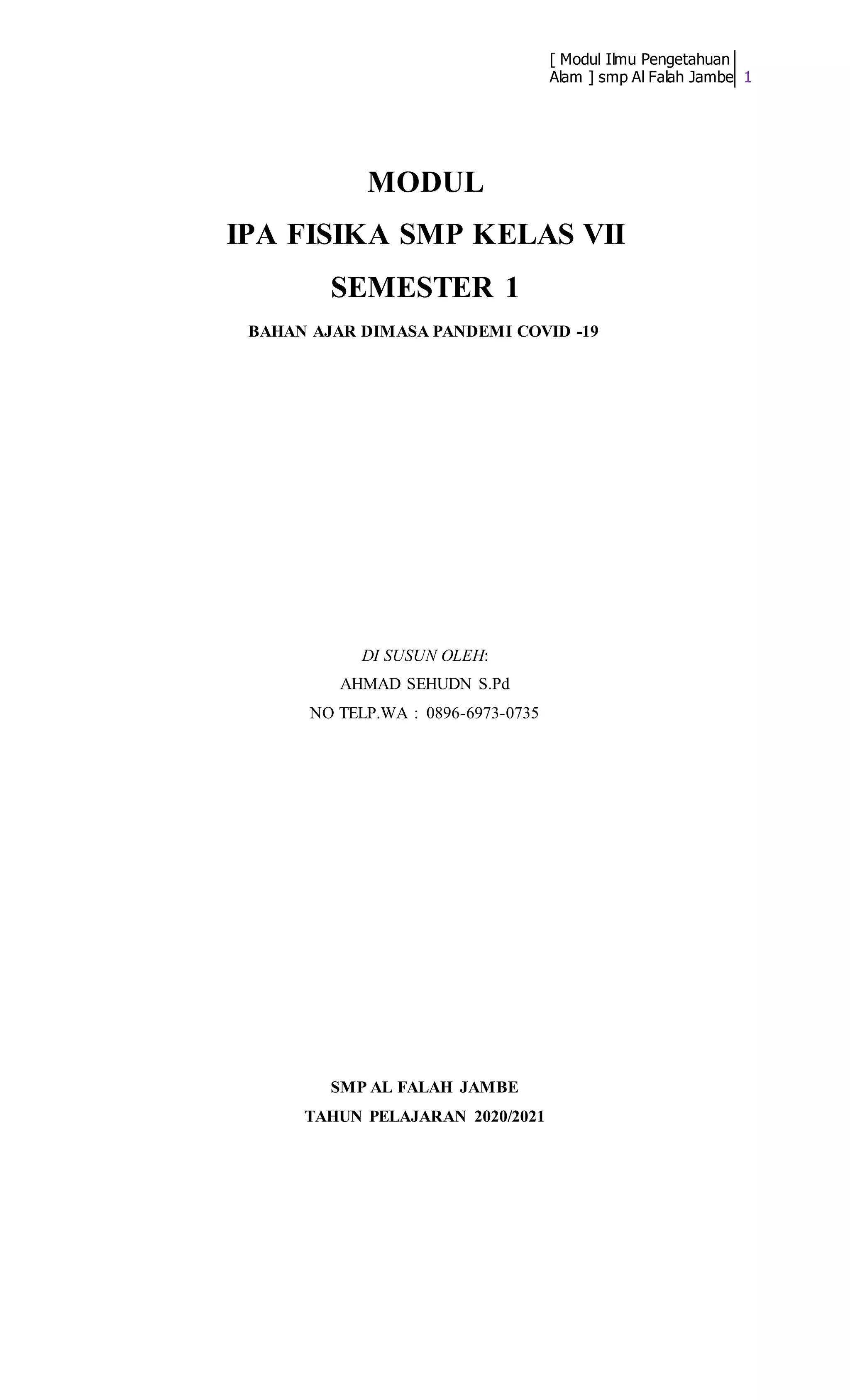 Modul ipa kelas 7 | PDF