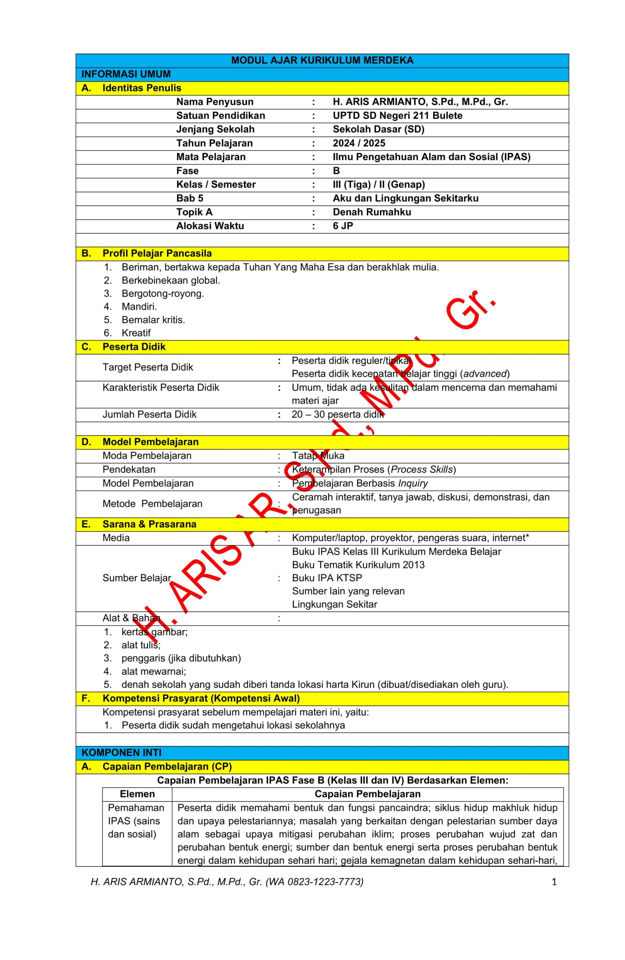 Modul Ajar Ipas Kelas 3 Cp 032 Semester 2 Pdf