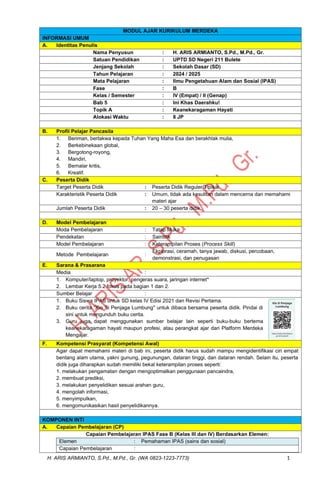 MODUL AJAR IPAS KELAS 4 REVISI TERBARU CP 032 KURIKULUM MERDEKA ...