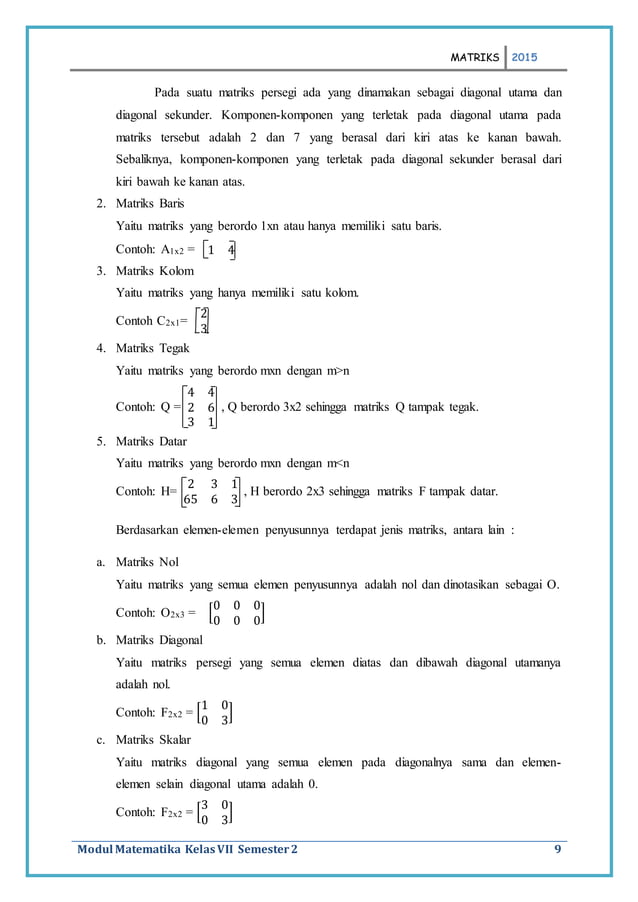 modul matematika berbasis problem based learning pada materi matriks kelas x MIA | DOCX