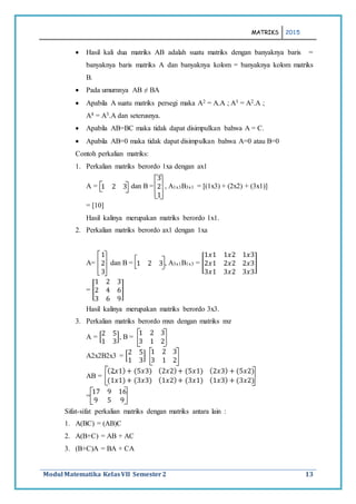 modul matematika berbasis problem based learning pada materi matriks kelas x MIA | DOCX