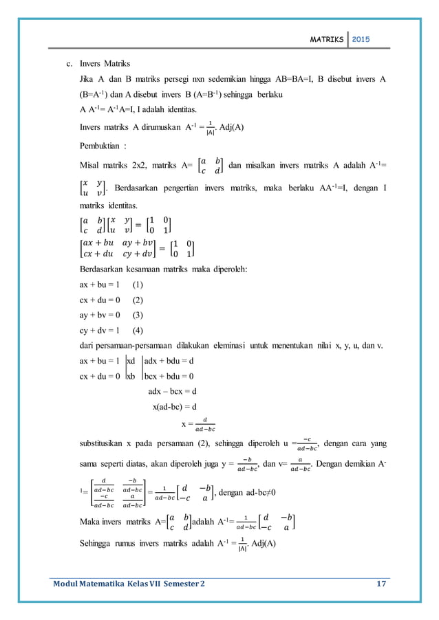 modul matematika berbasis problem based learning pada materi matriks kelas x MIA | DOCX