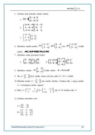 modul matematika berbasis problem based learning pada materi matriks kelas x MIA | DOCX