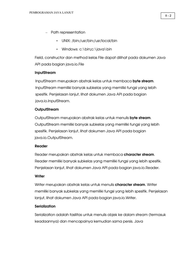 Modul belajar java I/O (Input/Ouptut) | PDF