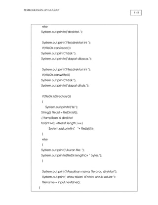 Modul belajar java I/O (Input/Ouptut) | PDF