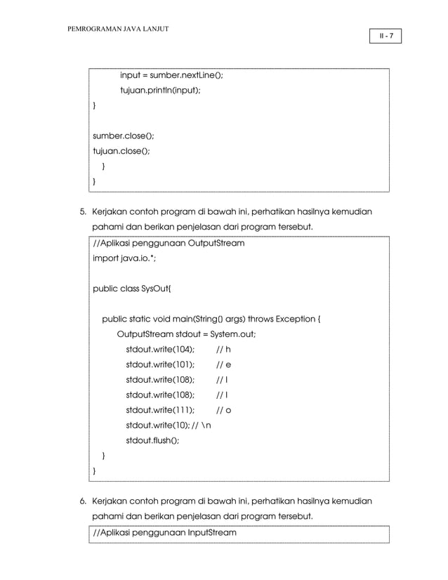 Modul belajar java I/O (Input/Ouptut) | PDF
