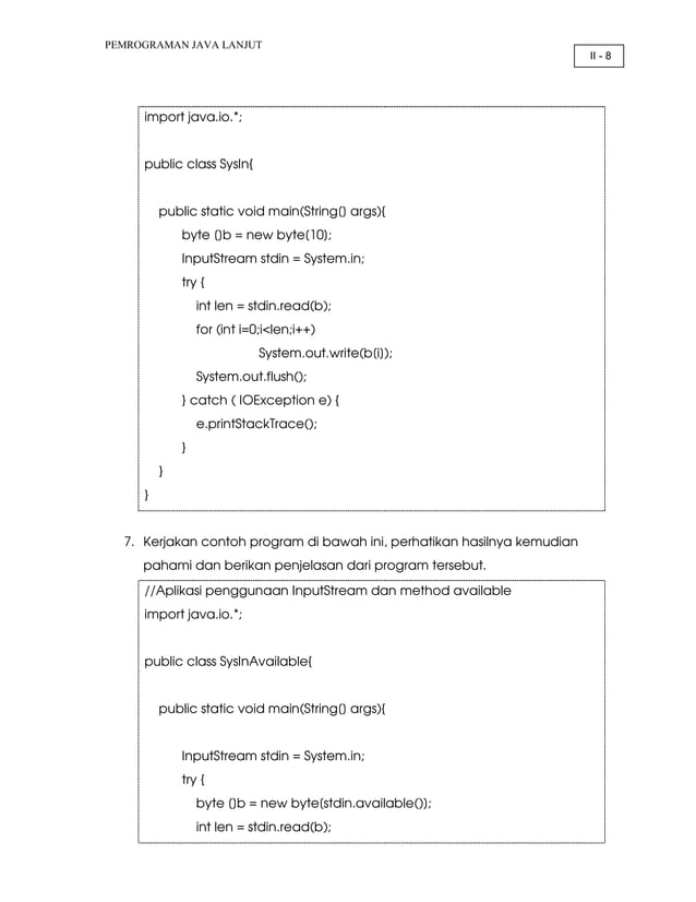 Modul belajar java I/O (Input/Ouptut) | PDF