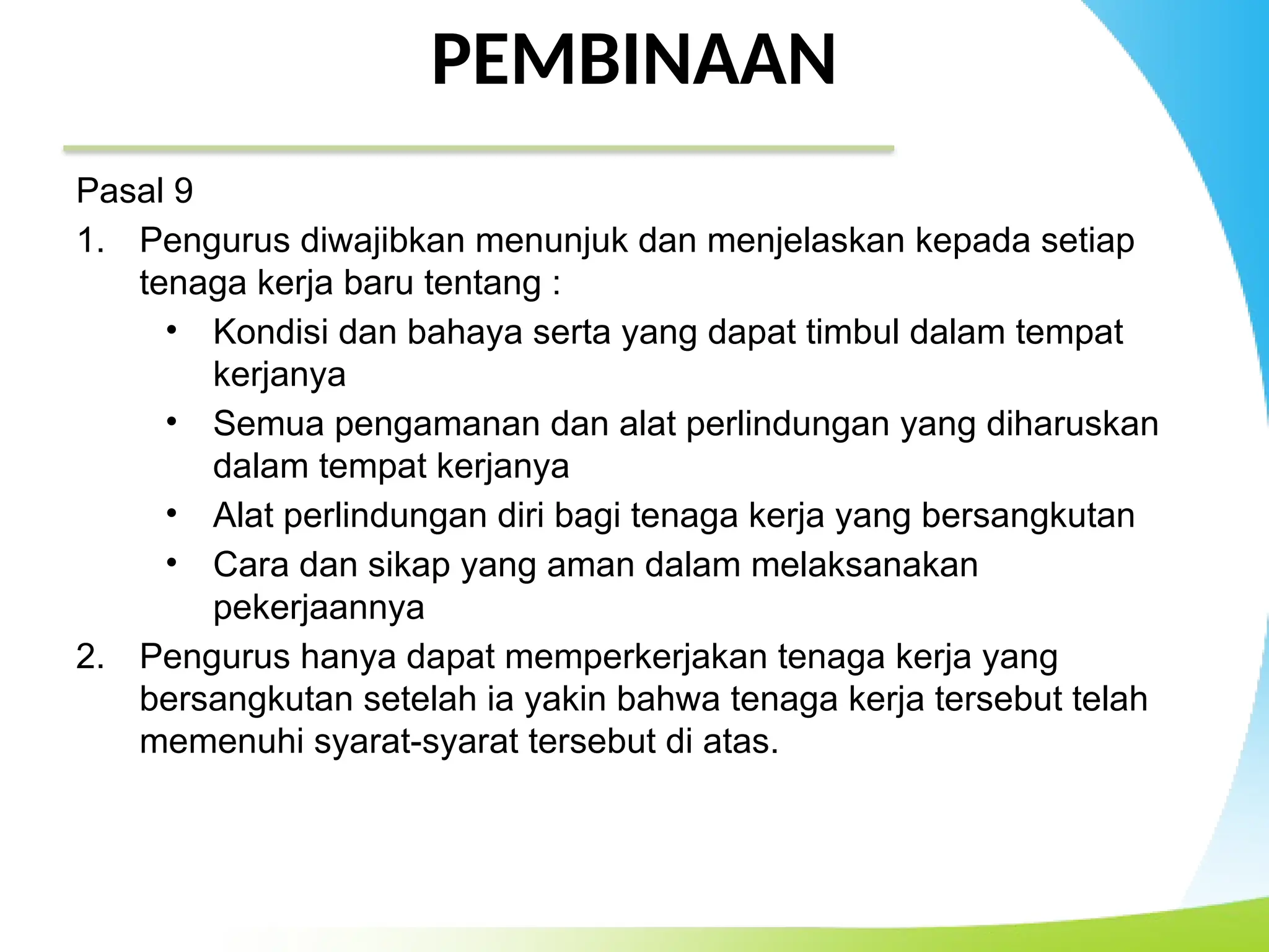Undang undang keselamatan dan kesehatan kerja | PPTX