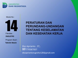 Undang undang keselamatan dan kesehatan kerja | PPTX