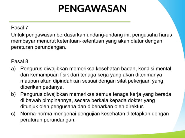 Undang undang keselamatan dan kesehatan kerja | PPT