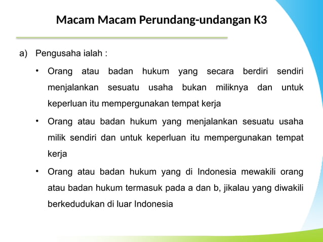 Undang undang keselamatan dan kesehatan kerja | PPT