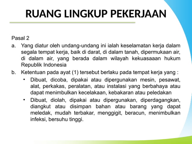 Undang undang keselamatan dan kesehatan kerja | PPT