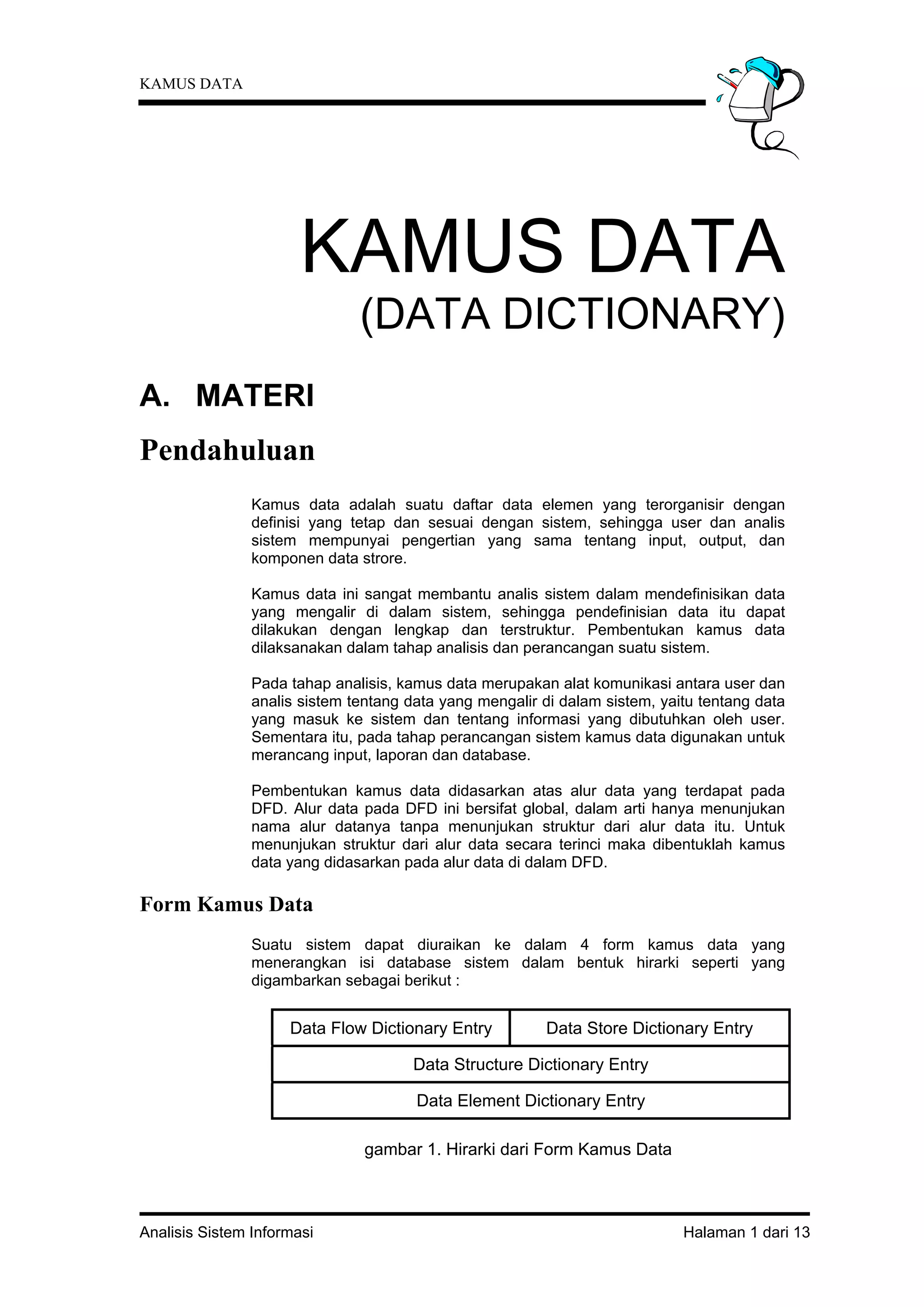 Modul kamus data | PDF