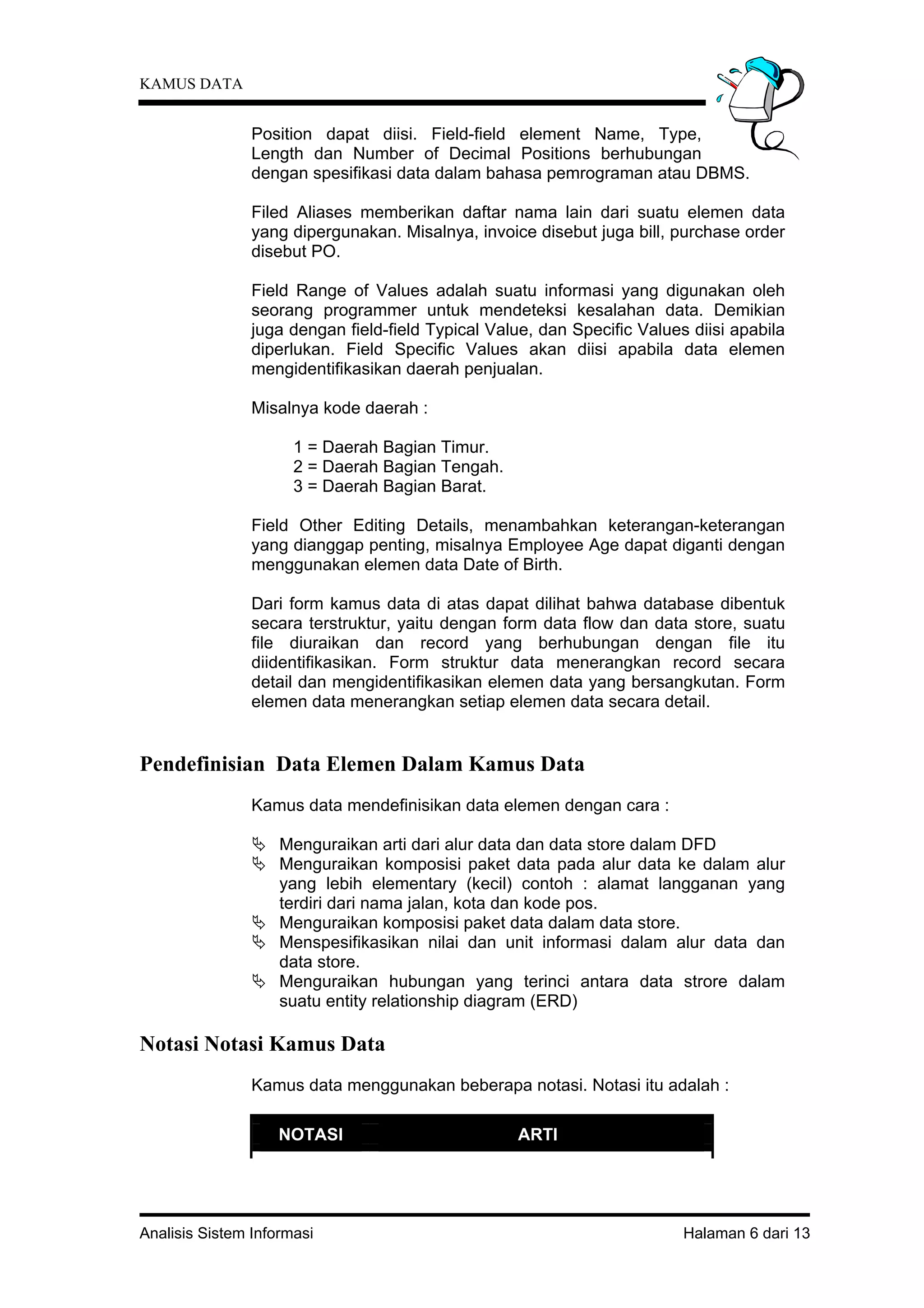 Modul kamus data | PDF