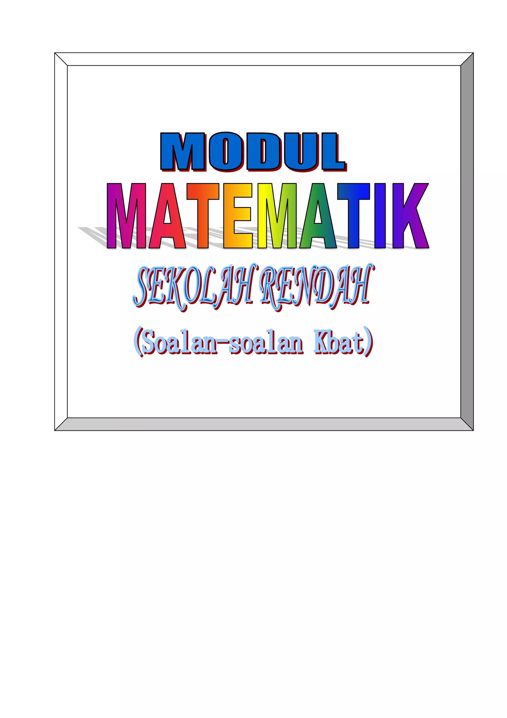 Modul kbat matematik sek rendah aras tinggi | DOCX