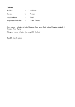 Modul kbat matematik sek rendah aras tinggi | DOCX