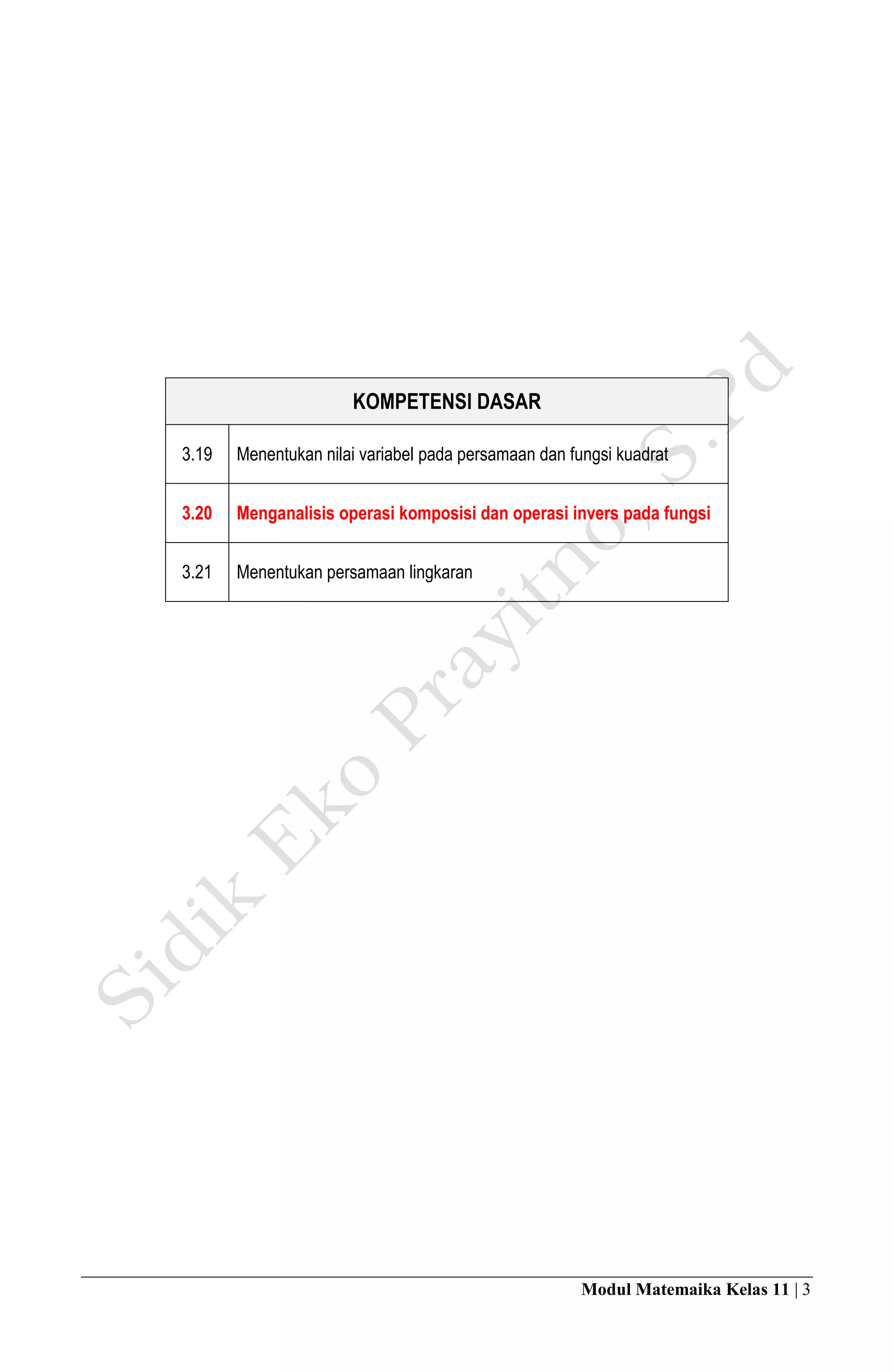 Modul kd.3.20. Invers Fungsi dan Fungsi Komposisi SMA/SMK | PDF