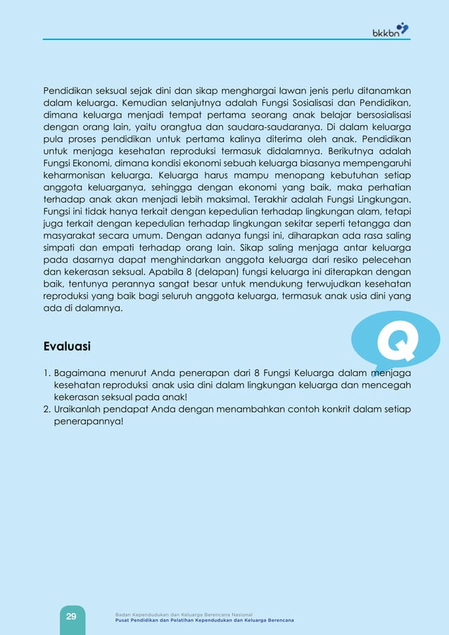 Modul kesehatan reproduksi anak usia dini bkkbn rev4 | PDF