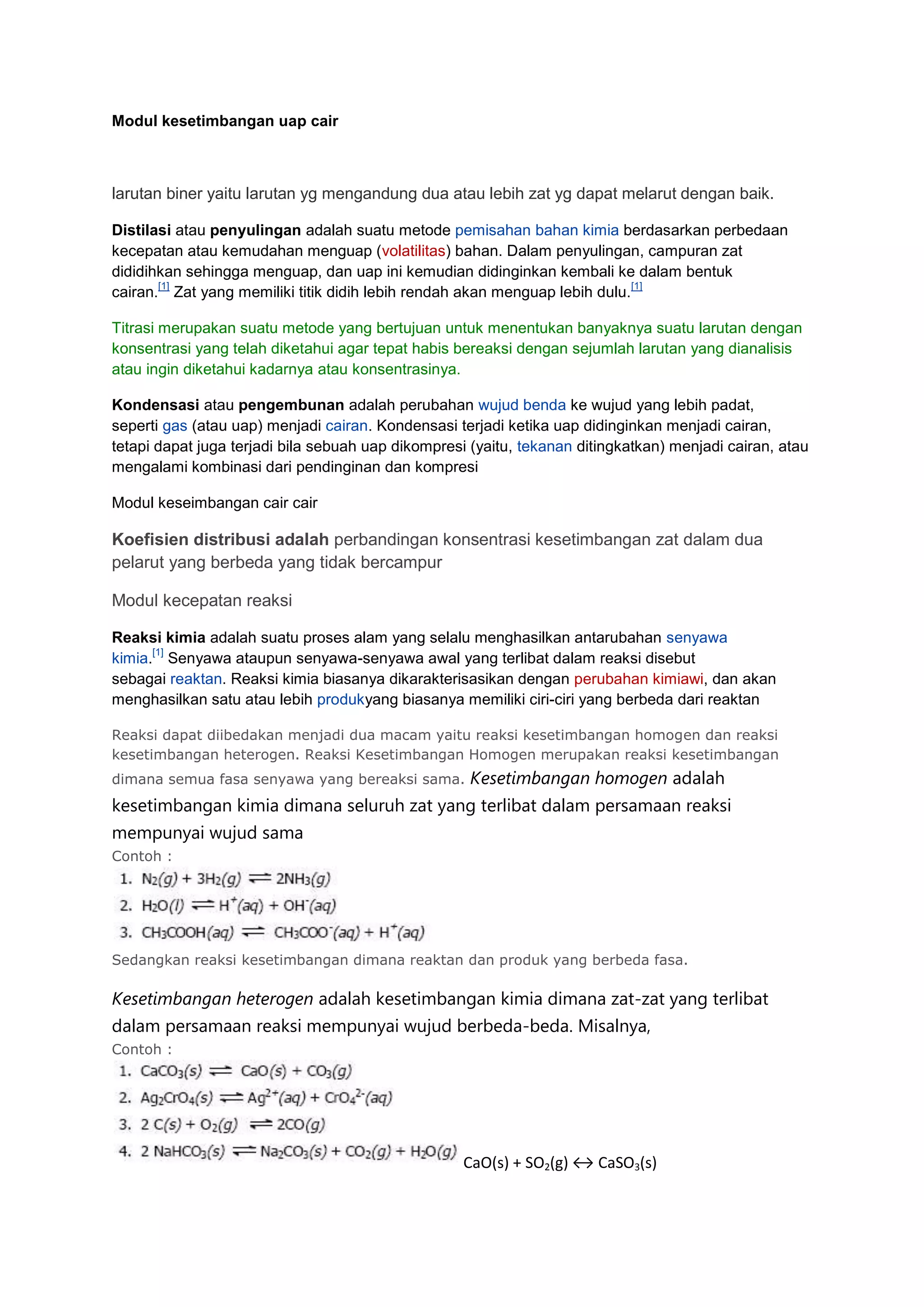 Modul kesetimbangan uap cair | PDF