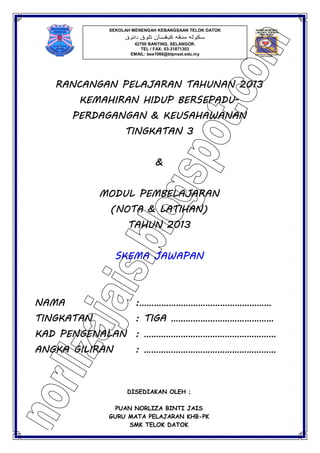 Modul khb pk ting 3 2013 - skema pdf | PDF