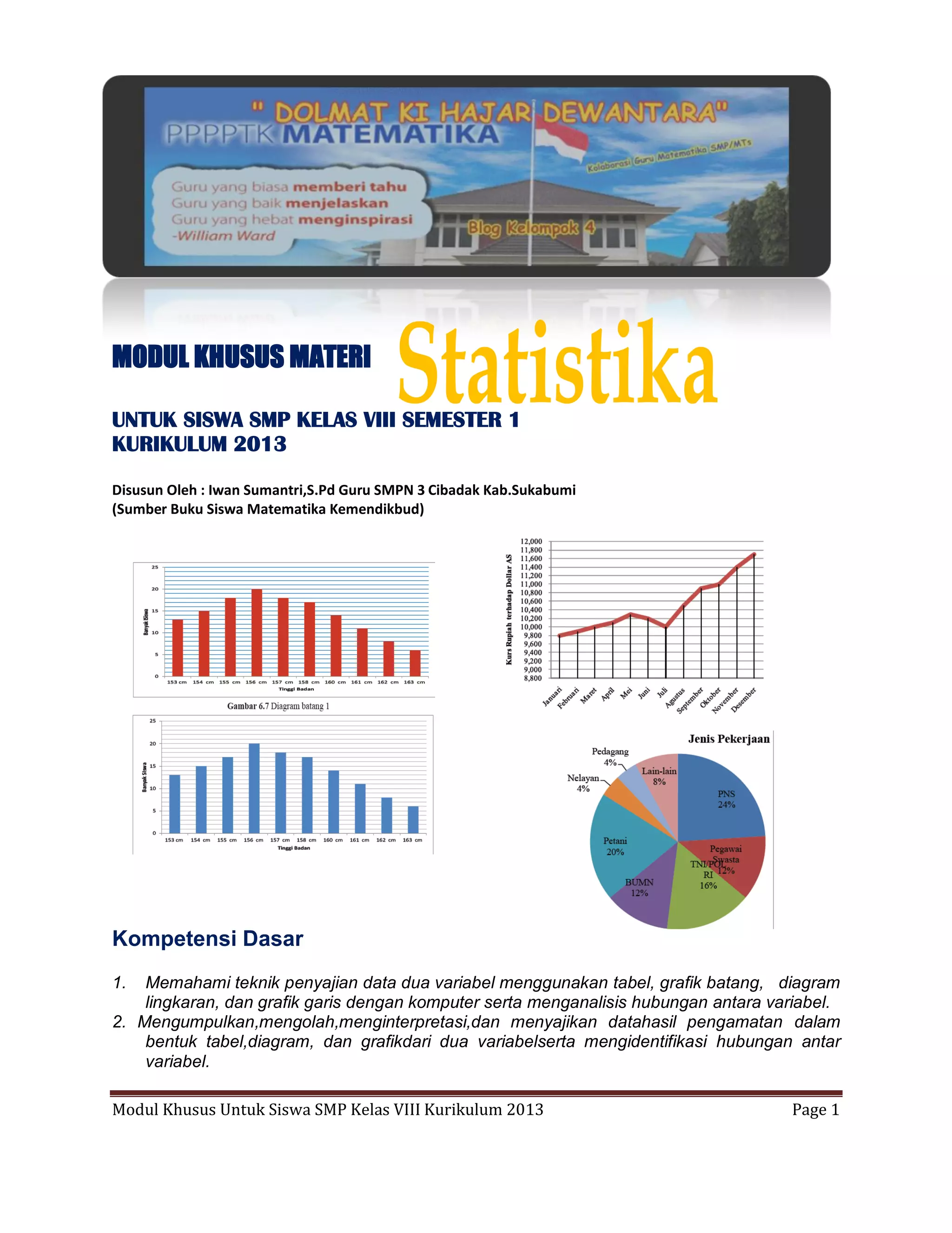 Modul Khusus Materi Statistika Kelas 8 SMP | PDF