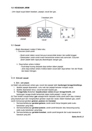 Kertas Penerangan Sains Am 2 Modul 1 Keadaan Jirim | DOCX