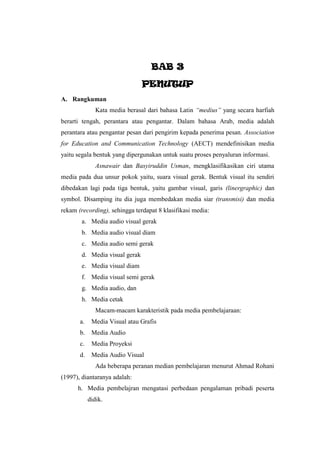 Modul klasifikasi dan karakteristik media pembelajaran | PDF