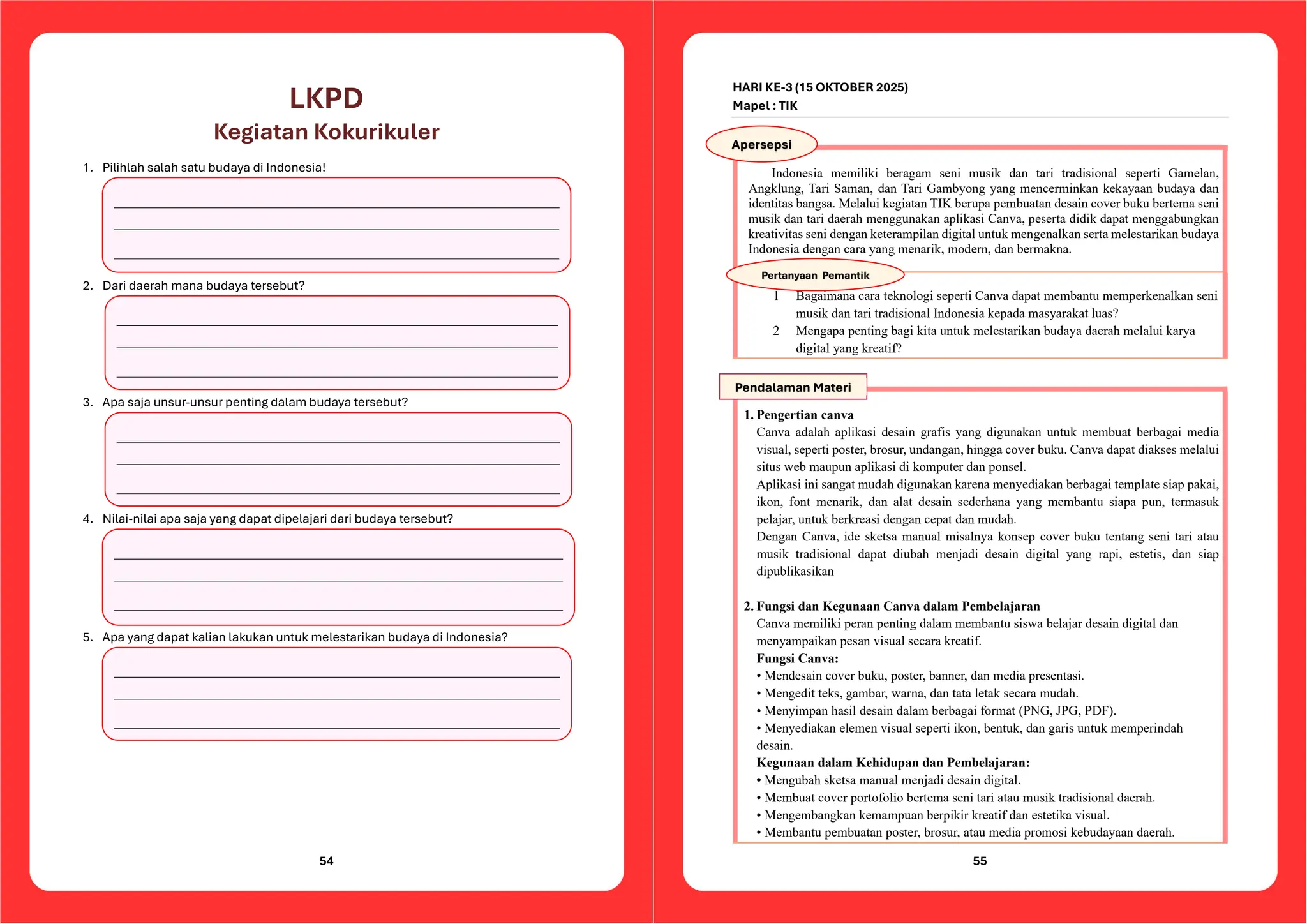 modul kokurikuler kelas 7A & 7B tema aku cinta Indonesia | PDF