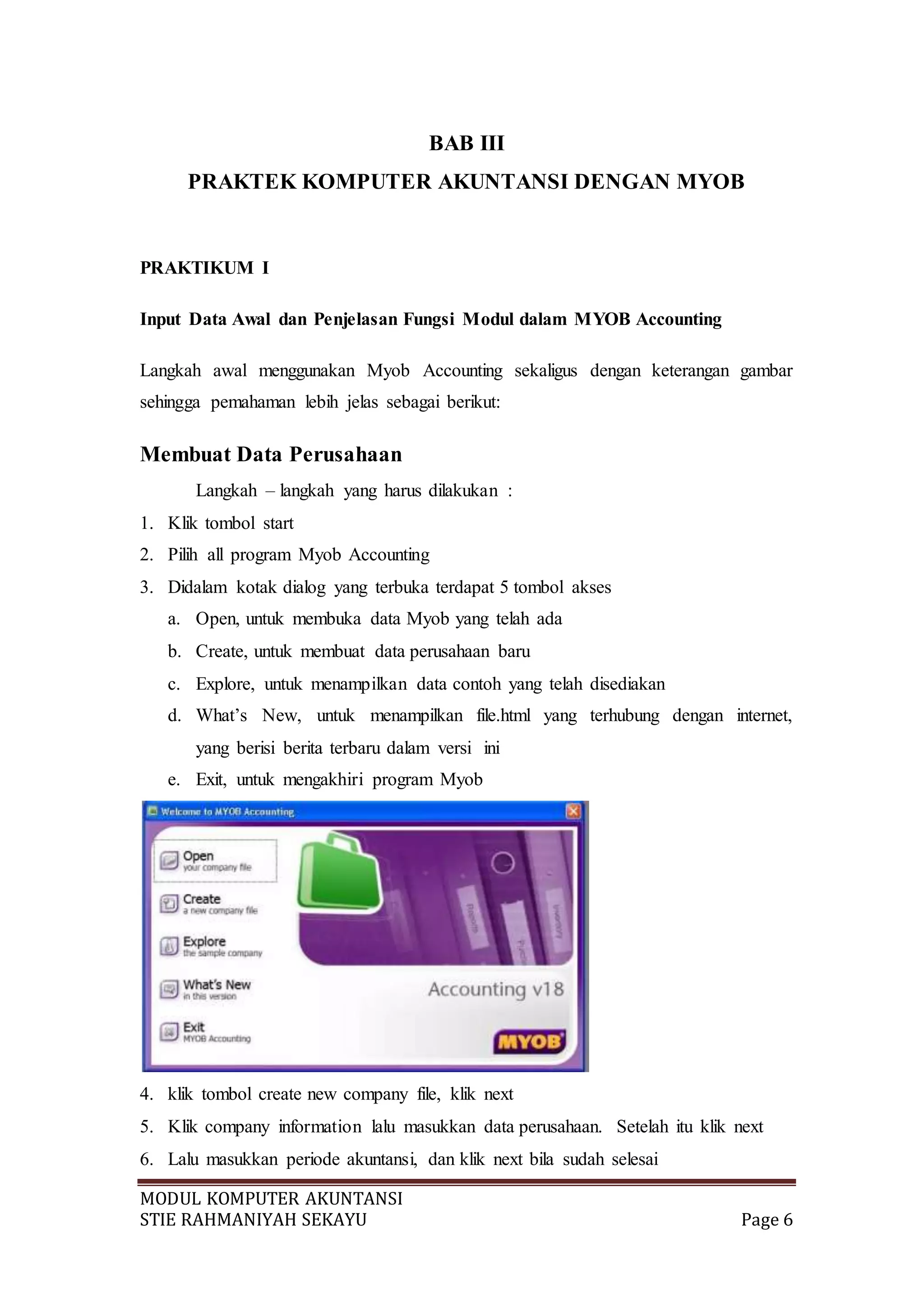 Modul Komputer Akuntansi STIE Rahmaniyah | PDF