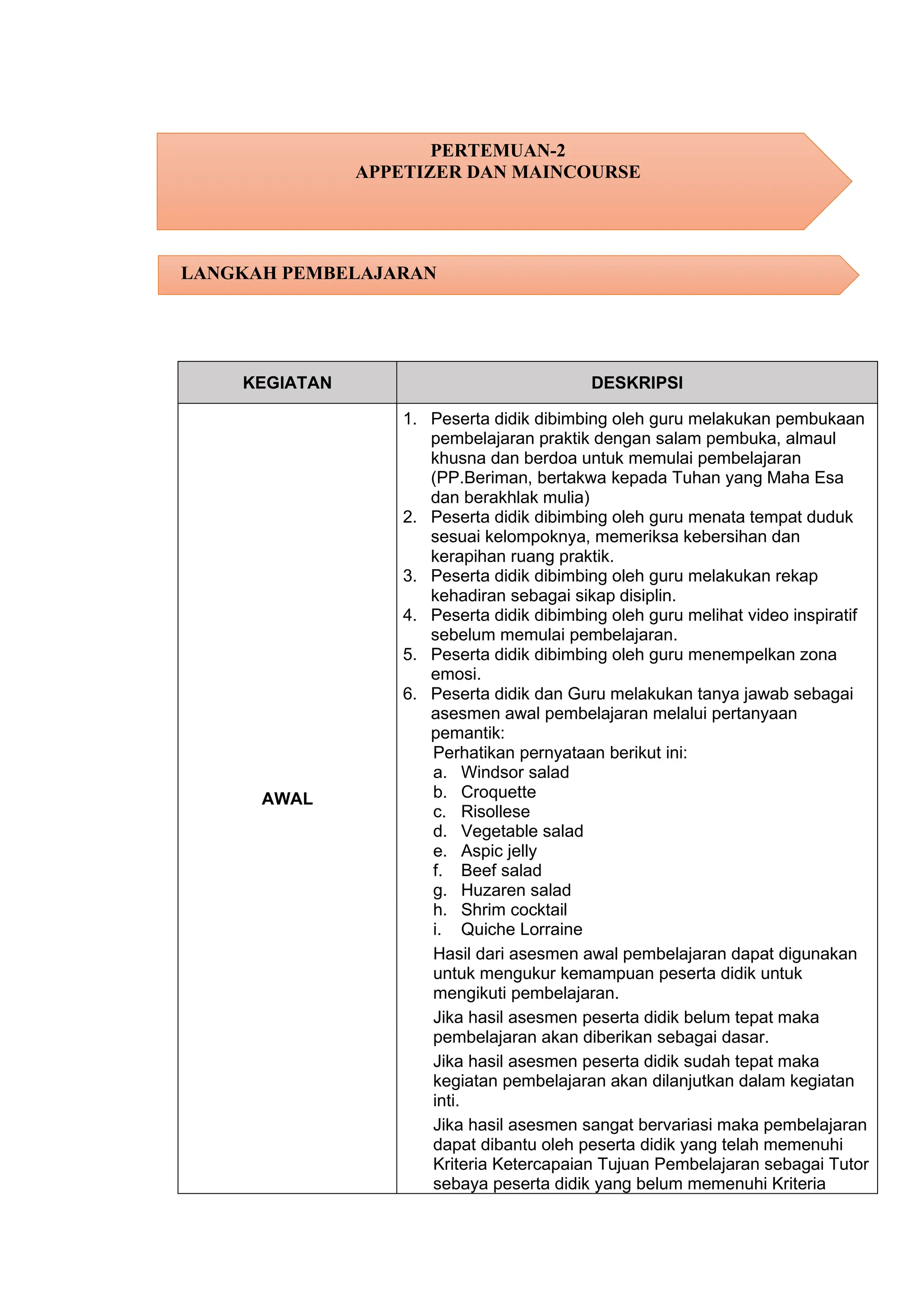 modul pegolahan dan penyajian makanan kontinental kelas 11 kuliner | PDF