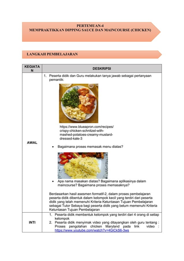 modul pegolahan dan penyajian makanan kontinental kelas 11 kuliner | PDF
