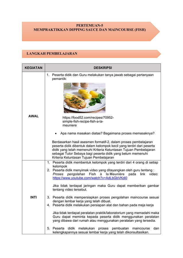 modul pegolahan dan penyajian makanan kontinental kelas 11 kuliner | PDF
