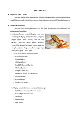 modul pegolahan dan penyajian makanan kontinental kelas 11 kuliner | PDF