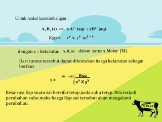 modul kelarutan dan hasil kali kelarutan | PPT