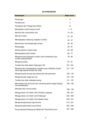 Modul kssr matematik tahun 1 (bahasa malaysia) | PDF