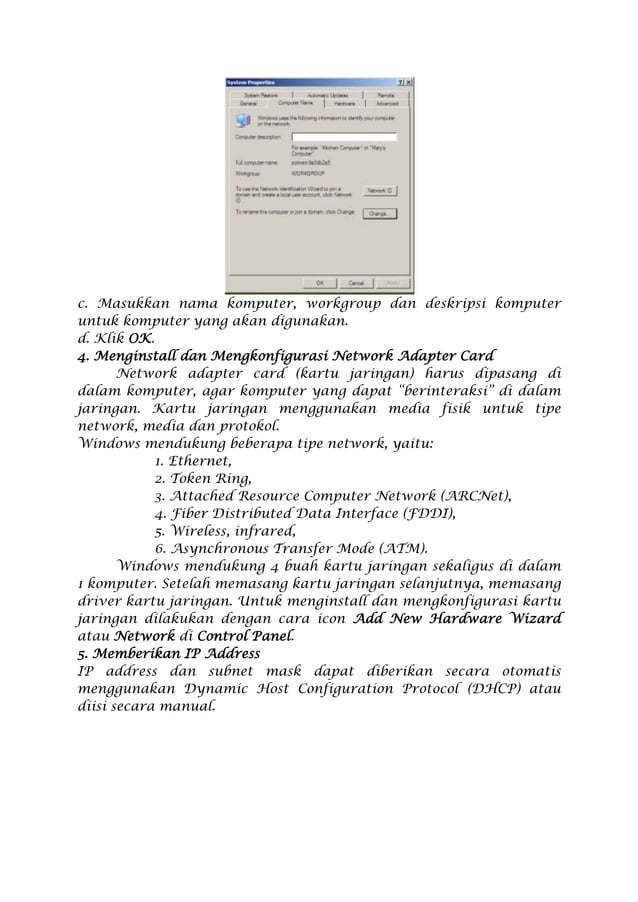 Modul kuliah jaringan komputer | DOCX